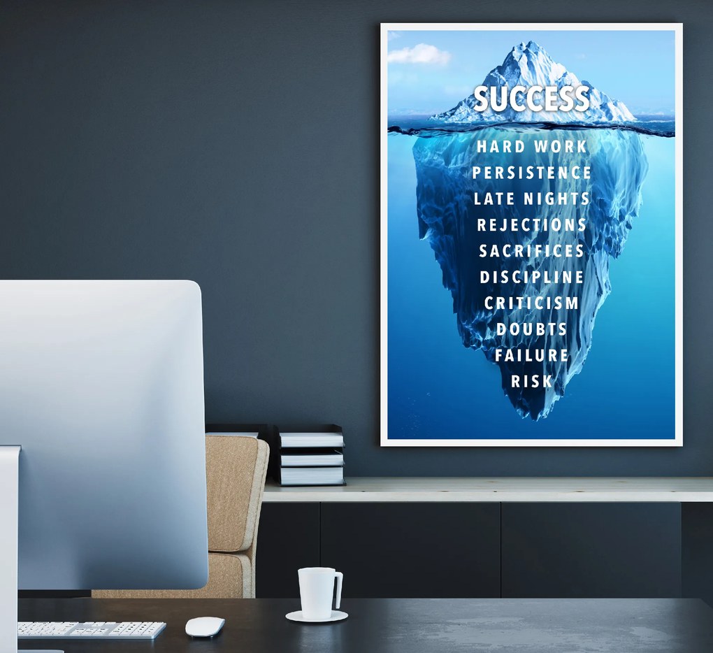 Pixada Ledovec úspěchu - motivační obraz ENG Velikost: B2 - 50x70 cm, Volba rámu: s černým rámem