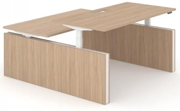 NARBUTAS - Elektricky stavitelný dvoumístný stůl MOTION 160x168 - 3 segmentová podnož