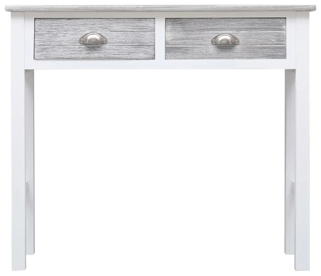 Konzolový stolek Hammond - 90 x 30 x 77 cm | bílo-šedý