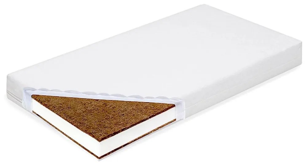 New Baby Matrace do kolébky Standard 80 x 40 x 8 cm kokos-molitan-kokos bílá