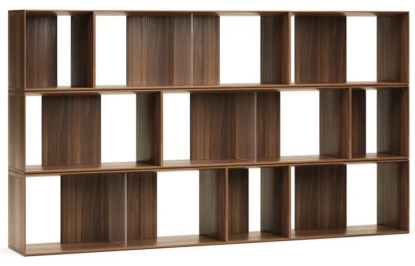 Modulární policový systém v dekoru ořechu v přírodní barvě 9 ks 202x114 cm Litto – Kave Home
