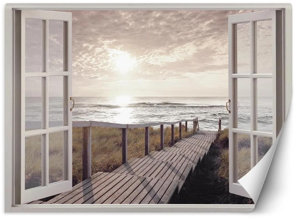 Gario Fototapeta Okno - molo na pláž Materiál: Vliesová, Rozměry: 140 x 100 cm