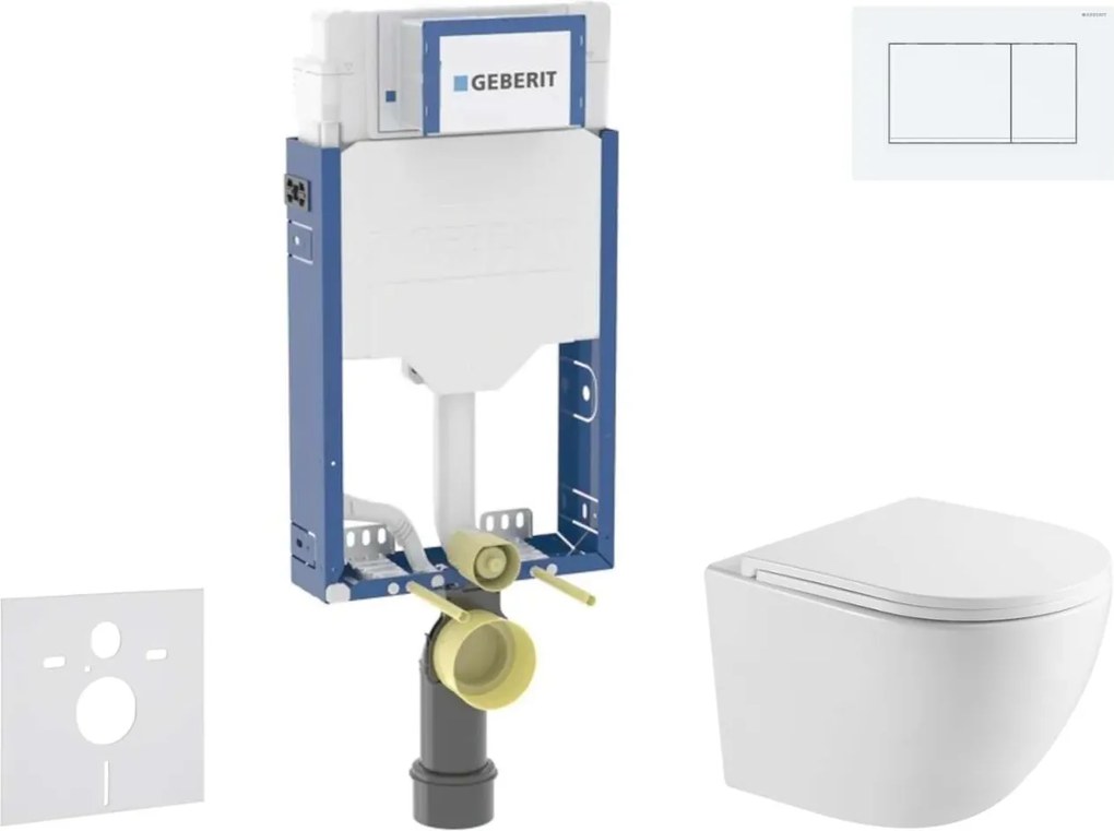Geberit Kombifix - Set předstěnové instalace, klozetu Oudee a sedátka softclose, tlačítko Sigma20, bílá/bílá mat SANI15CA3145