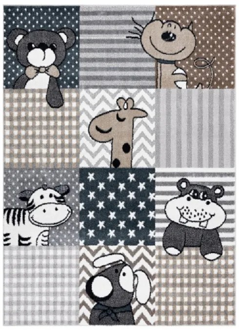 Dywany Łuszczów Dětský kusový koberec Fun Pets grey ROZMĚR: 120x170