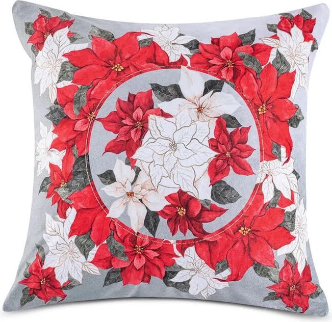 Sada 3 ks povlaků na polštářky POINSETTIA 45 x 45 cm