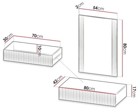 Nástěnná police + nástěnné zrcadlo WITH dub wotan