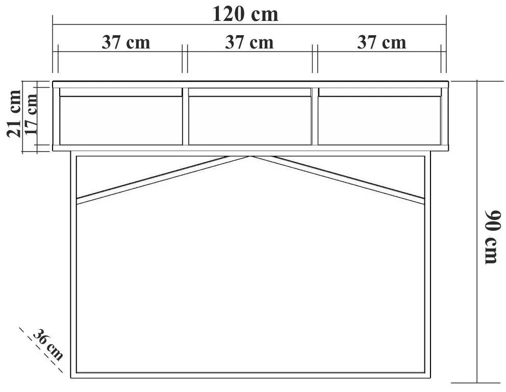 Designová konzole Raivis 120 cm vzor ořech