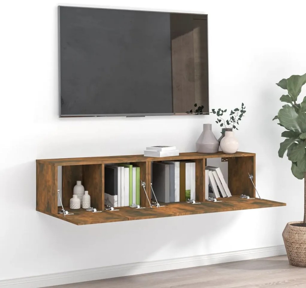 2dílný set TV skříněk kouřový dub kompozitní dřevo 3120278