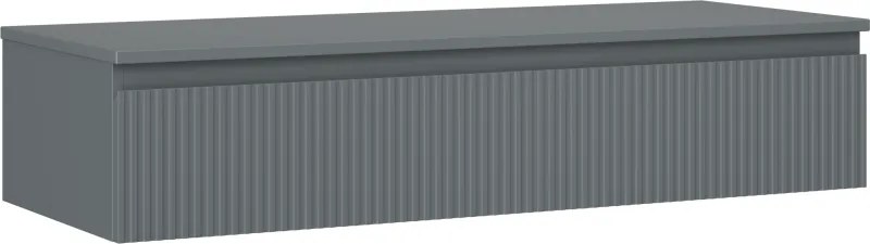 Mexen Rivel, koupelnová skříňka 120 cm s horní částí, 1 zásuvka, drážkovaná, grafit matná - 91A20-12023-1-BFC66