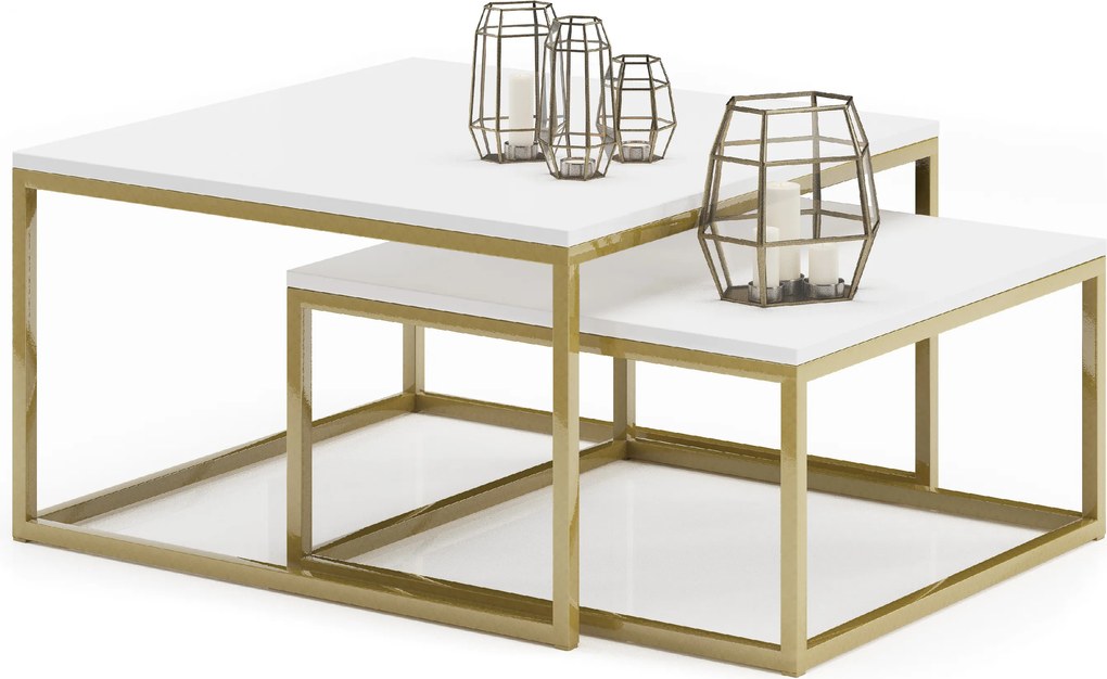 ADRK Furniture Konferenční stolek 2v1 KAMA CT-KAM-G-W