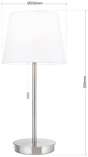 Orion LA 4-1205/1 - Stolní lampa s USB portem LUDWIG 1xE27/40W/230V bílá/chrom