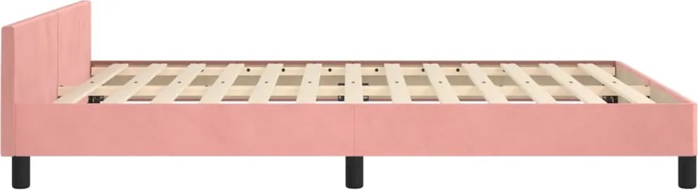 Rám postele s čelem růžový 140x200 cm samet 3125823