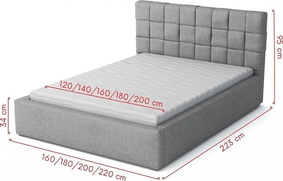 Casarredo - Komfort nábytek Čalouněná postel VLADAN 140x200, výběr látek | potah: malmo 13380