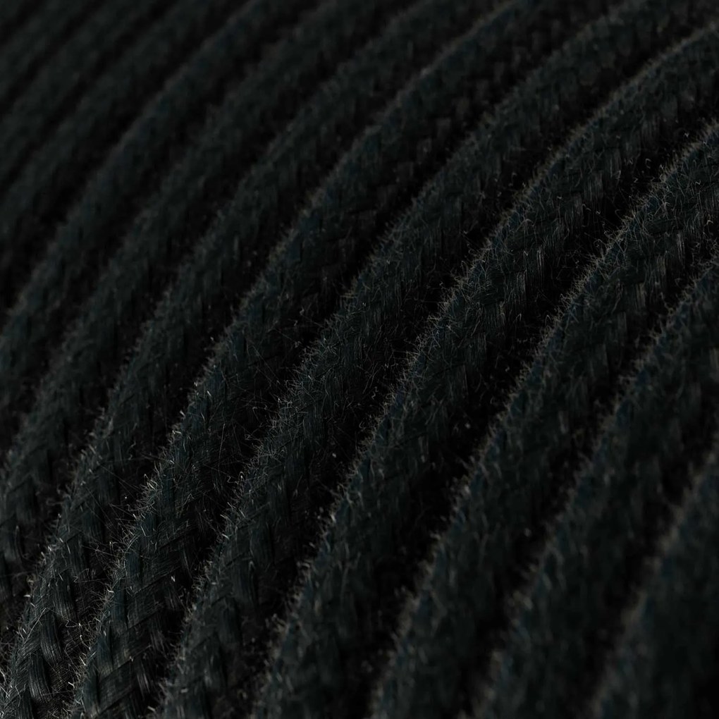 creative cables Závěsná lampa s textilním kabelem, stínidlovým rámem magnum a kovovými detaily Barva: Černá