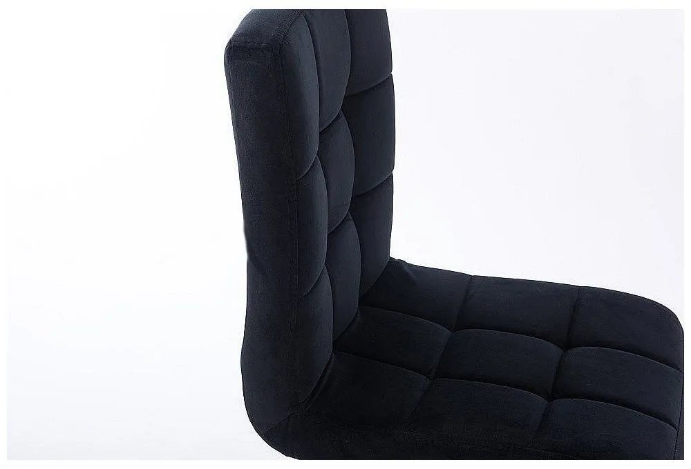 LuxuryForm DESIGN Barová židle TOLEDO VELUR na zlaté kulaté podstavě - černá