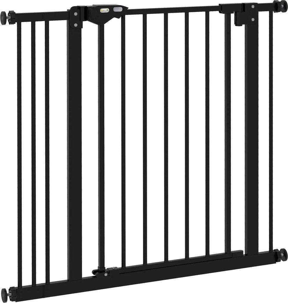 Bezpečnostní branka do dveří pro psy, zábrana, bezpečnostní branka pro domácí zvířata, kov, plast, 74-87 cm, černá