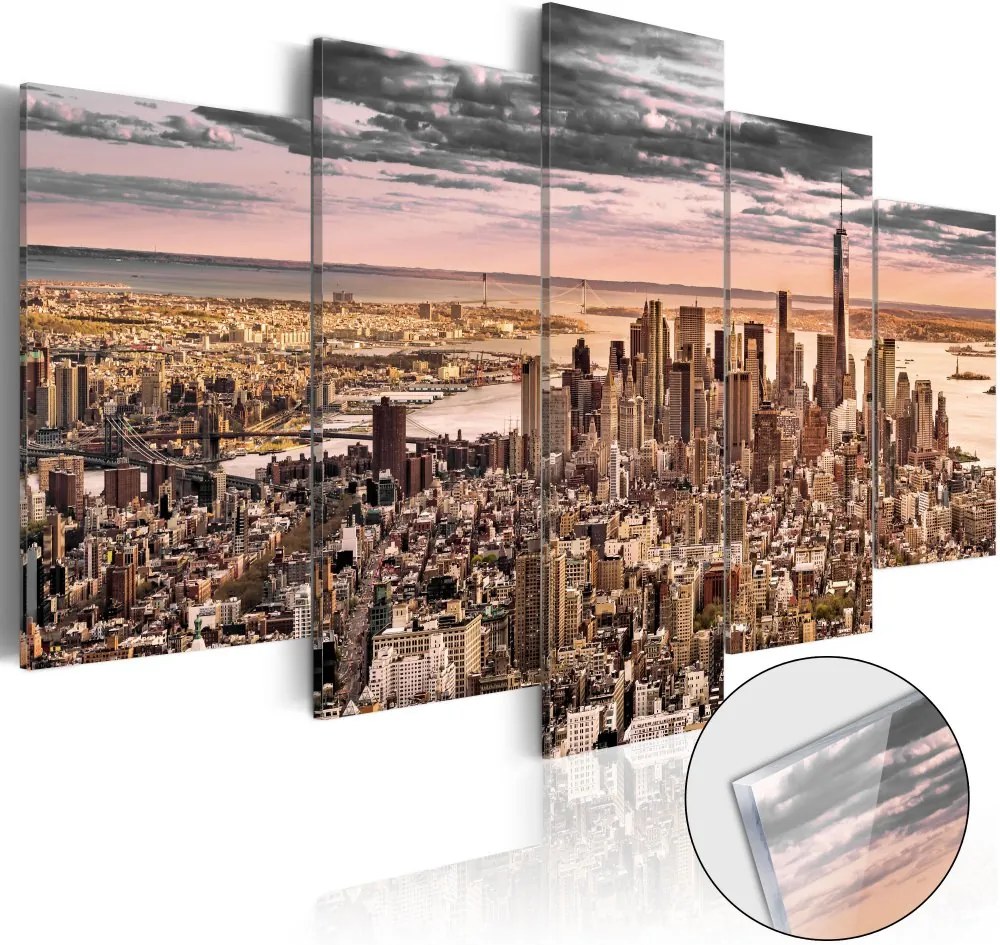 Obraz na skle Bimago - New York City: Morning Sky 100x50 cm