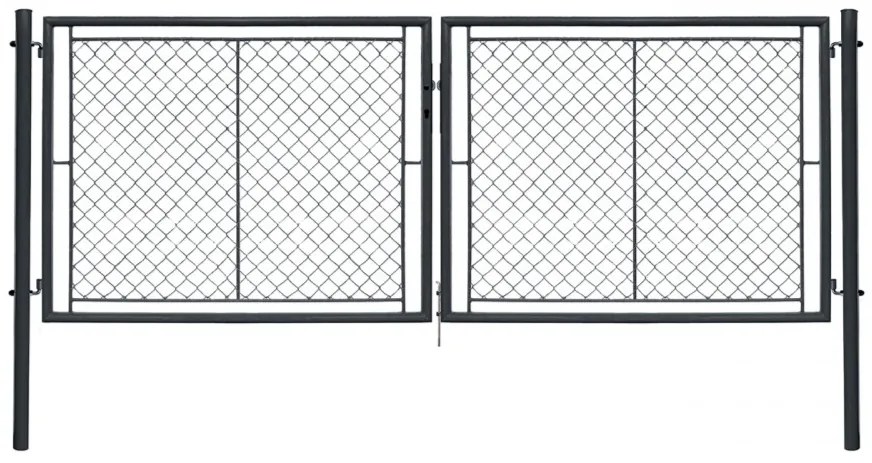 PILECKÝ s.r.o. Dvoukřídlá brána IDEAL ANTRACIT ZN/PVC - 3605x1450 mm