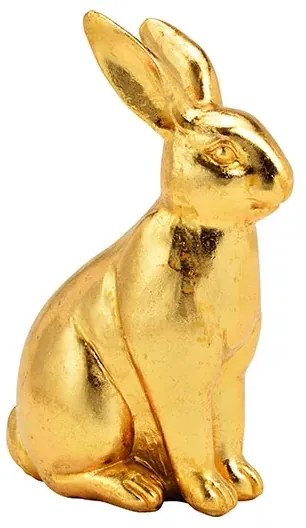 Dekorativní králík ve zlaté barvě 16 cm