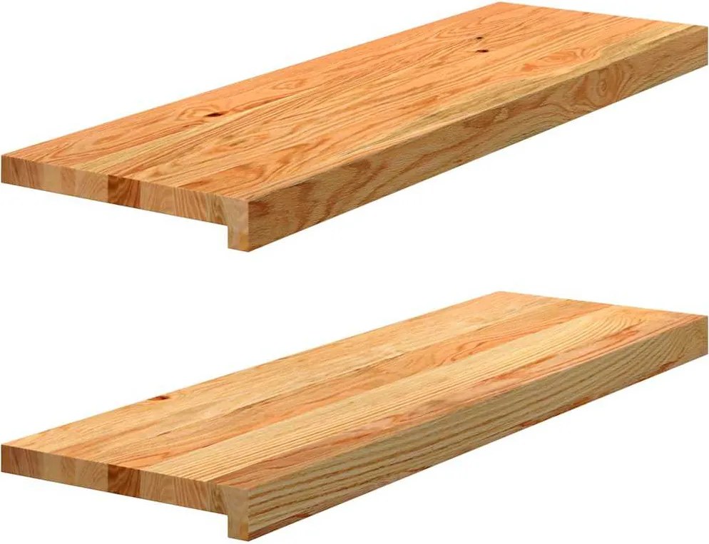 Nášlapy na schody 2 ks světle hnědé 80x25x2 cm masivní dub 3283785