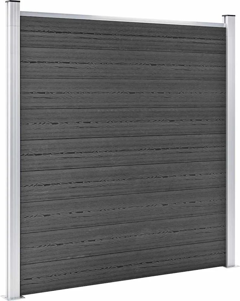 Set plotových dílců WPC 792 x (105–186) cm černý 3070440