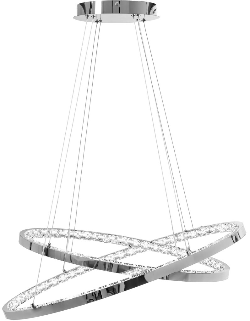 Toolight Toolight, LED křišťálové svítidlo 70x40,5cm, APP771-3CP, stříbrná, OSW-05022