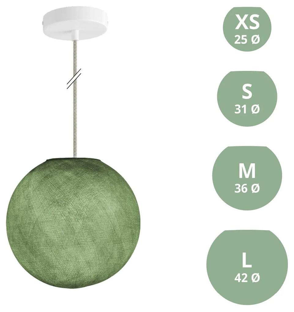 creative cables Závěsná lampa se stínidlem koule z PE vlákna, polyester Barva: Zelená, Průměr: M - Ø 35 Cm