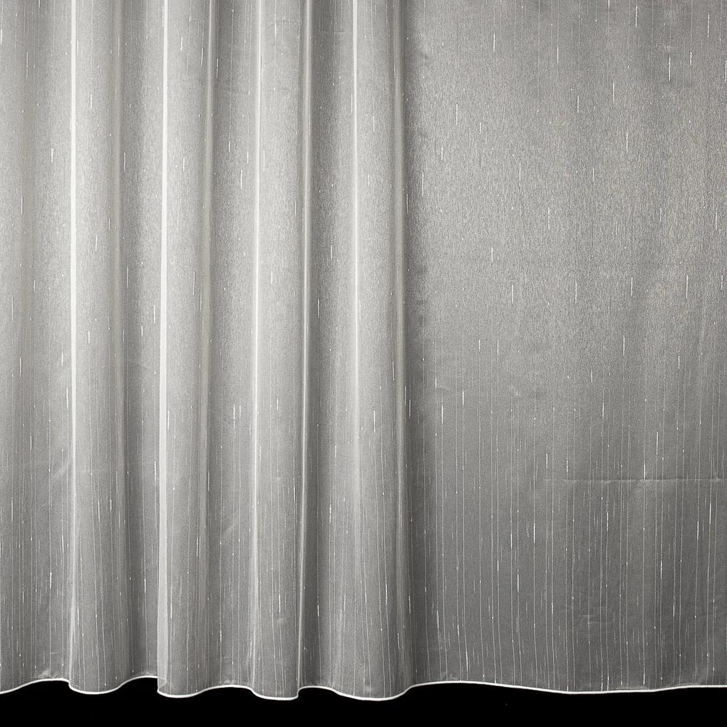Českomoravská textilní žakárová záclona V344 s nopky pršíčko, s olůvkem, bílá, výška 140cm (v metráži)