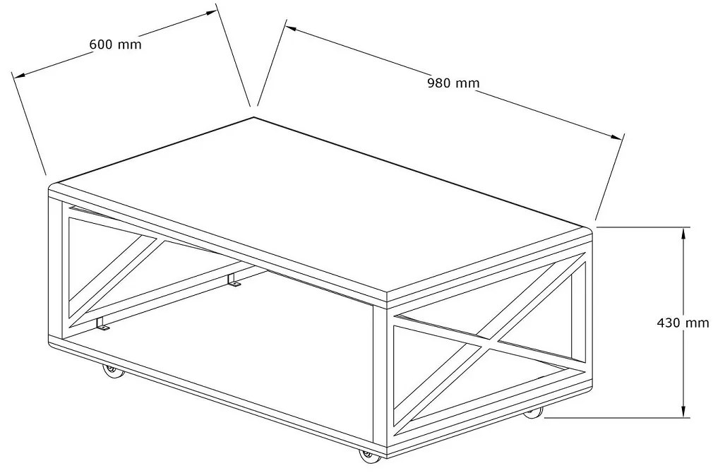 Designový konferenční stolek Kabira 98 cm ořech