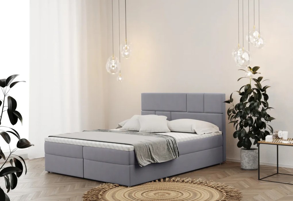 Expedo Čalouněná postel boxspring KELYS + topper, 140x200, jasmine 90