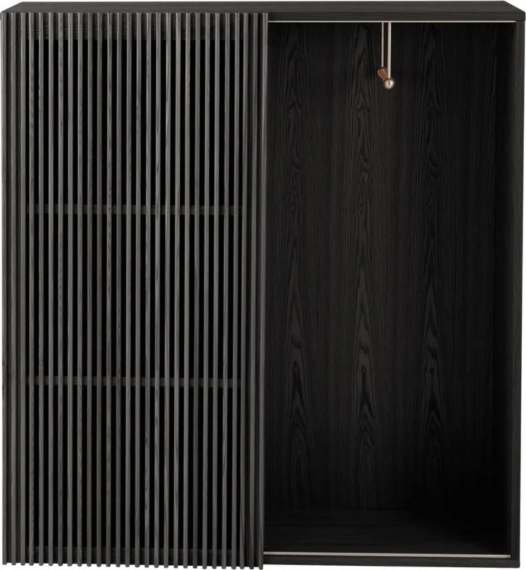 Černá předsíňová sestava v dekoru jasanu 110x120x40 cm Sion – Jotex