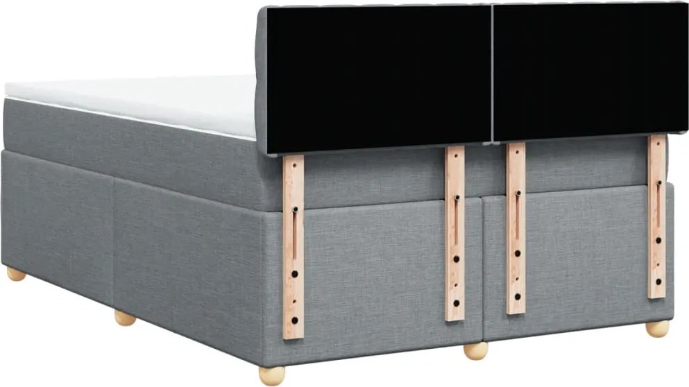 Box spring postel s matrací světle šedá 140 x 190 cm textil 3286682