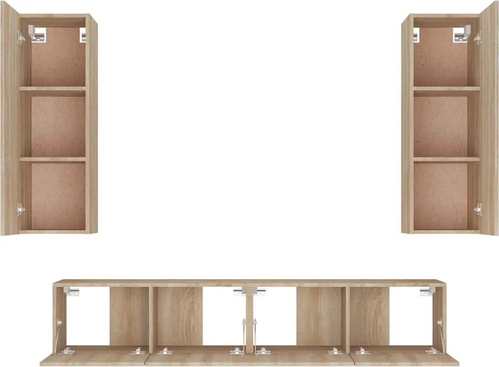 4dílný set TV skříněk dub sonoma kompozitní dřevo 3114200