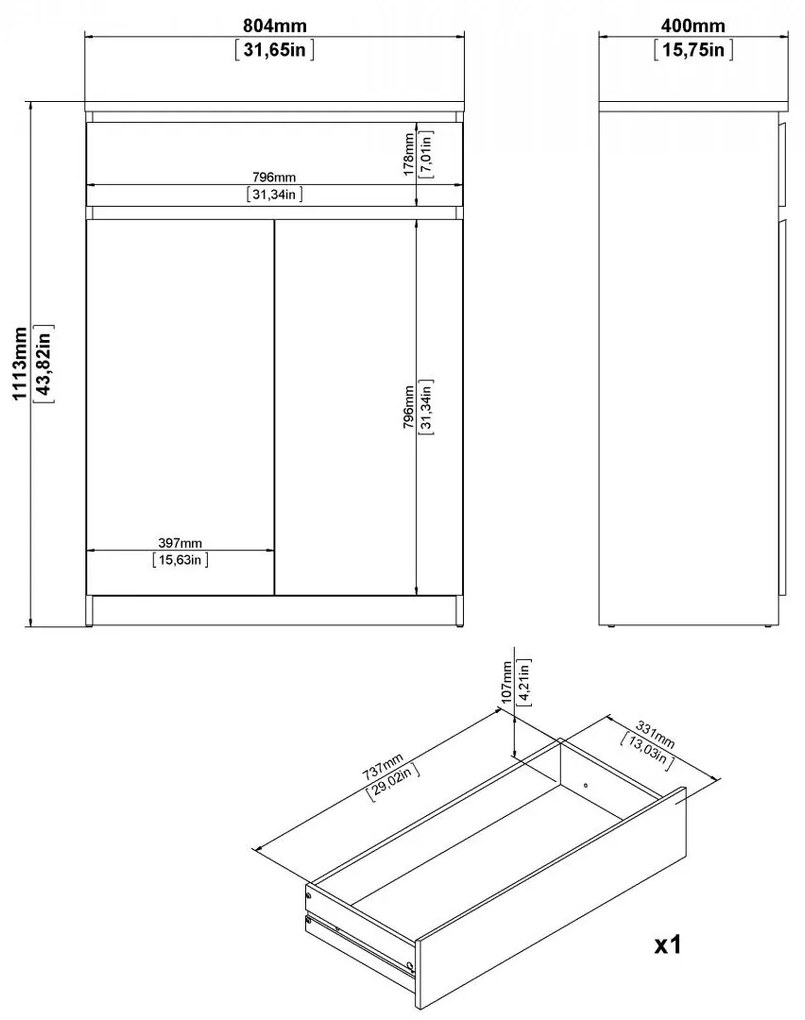 Tvilum Botník Simplicity 209 jackson hickory/černý mat