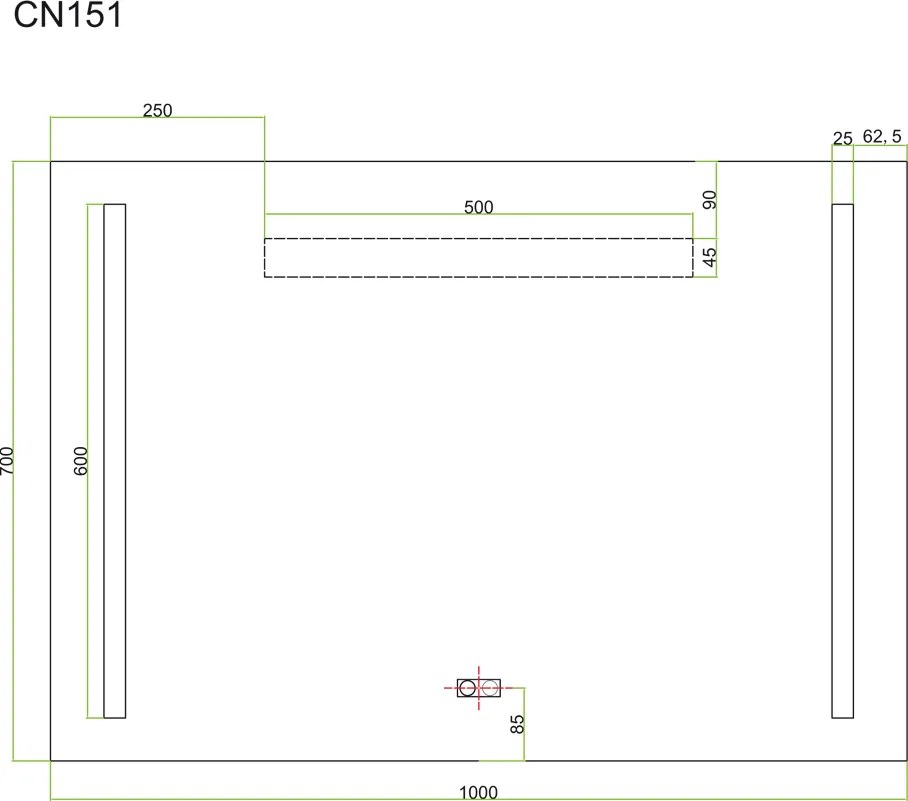Mereo Mereo, Zrcadlo 100x70 cm s LED osvětlením, CN151