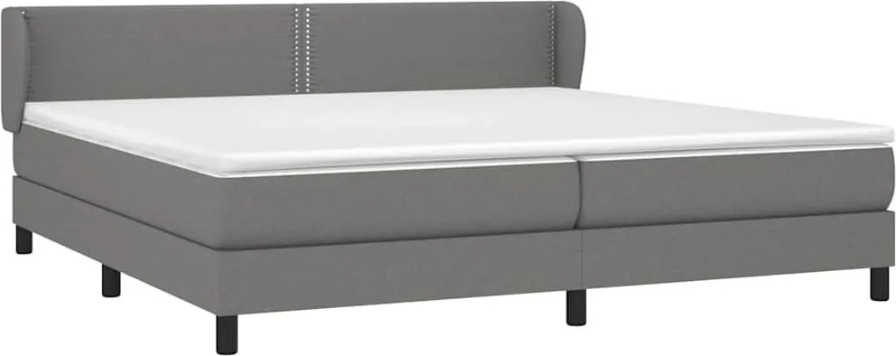 Box spring postel s matrací tmavě šedá 200x200 cm textil 3126190