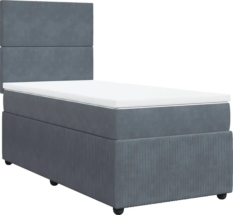 Box spring postel s matrací tmavě šedá 80 x 200 cm samet 3292185