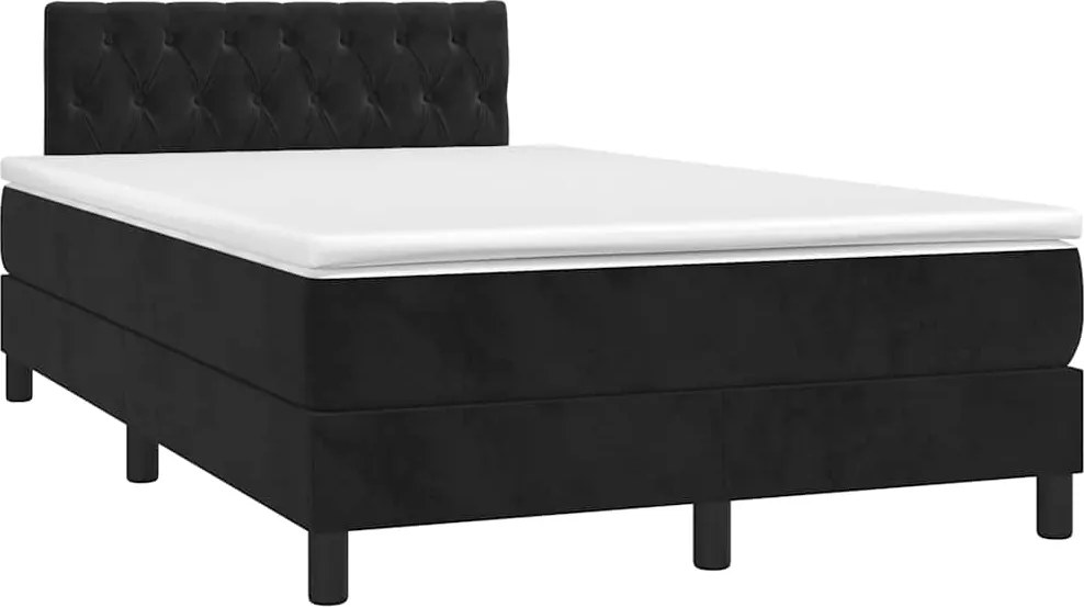 Box spring postel s matrací černá 120 x 200 cm samet 3141475