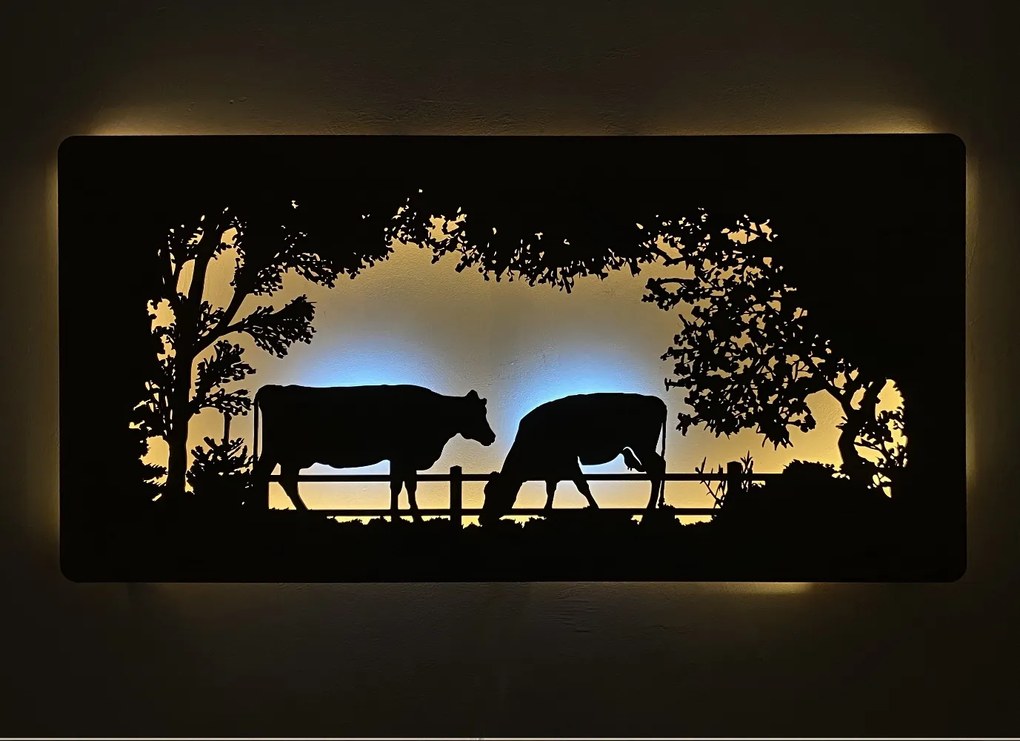 Li-Go "Kravičky" světelný obraz 230V 120x60 cm provedení povrchu: dub světlý