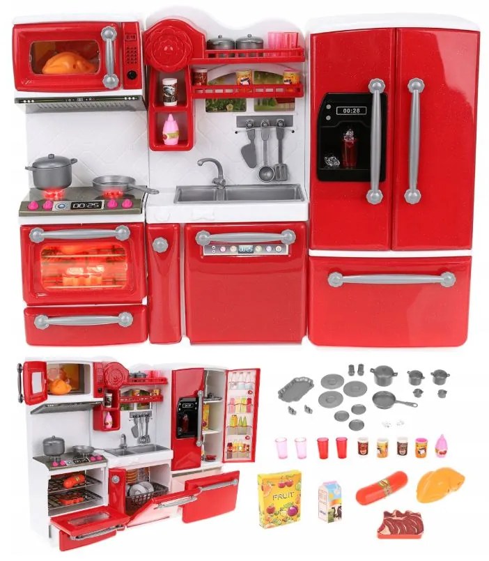 ISO Kuchyňka pro panenky, červená, 9425