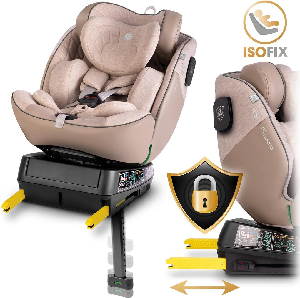 Autosedačka Aero Line, ISOFIX,0-36 kg, béžová | Nukido