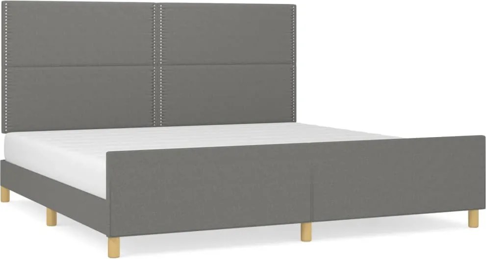 Rám postele bez matrace tmavě šedý 200 x 200 cm textil 3125001