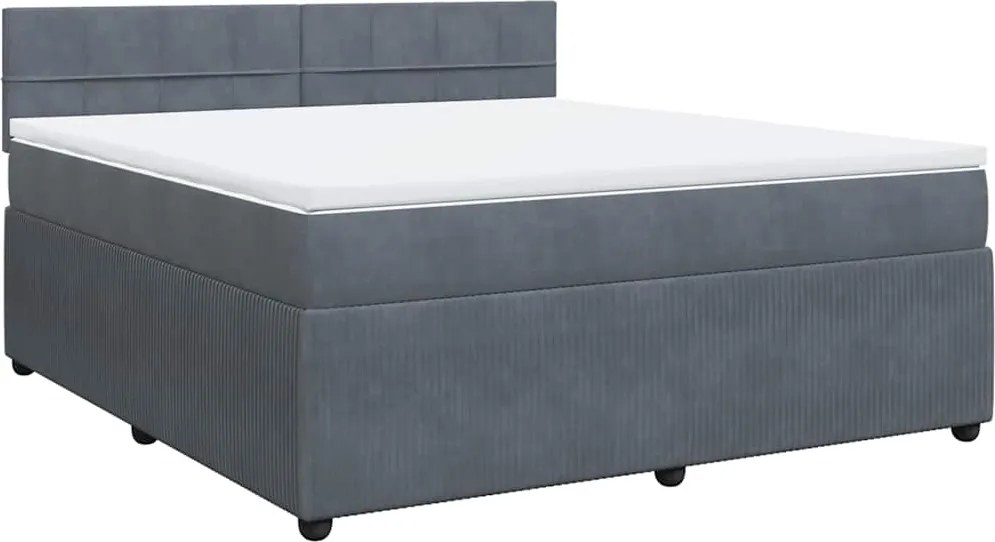 Box spring postel s matrací tmavě šedá 180x200 cm samet 3290107
