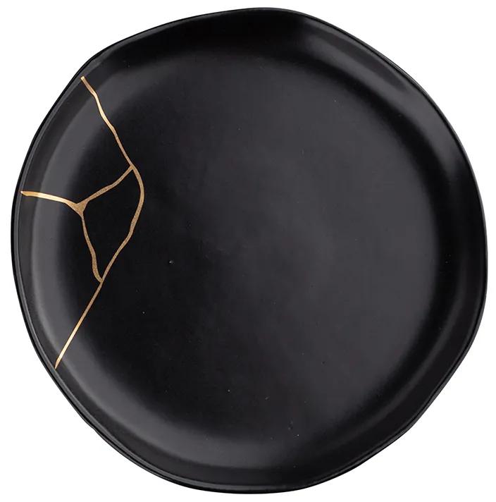 Černý porcelánový talíř, 18 cm, Magnific