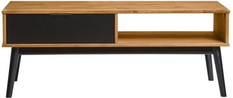 Konferenční stůl s černou zásuvkou z borovicového dřeva Marckeric Estela