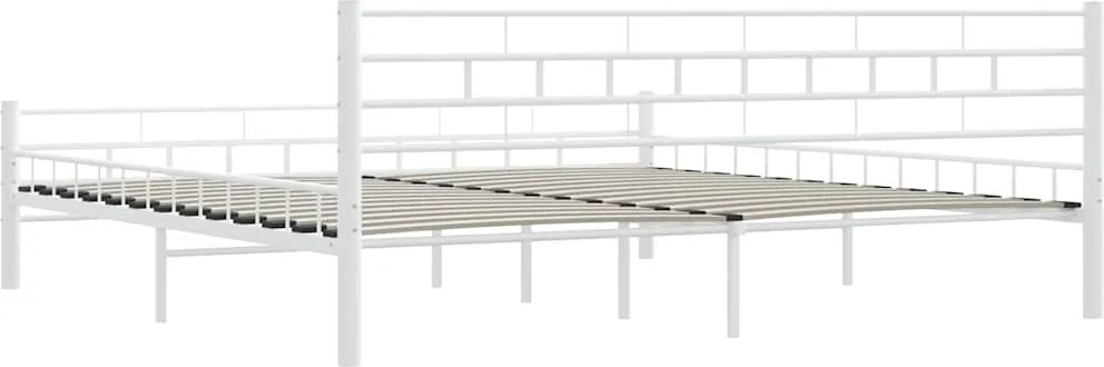 Rám postele bílý kovový 200 x 200 cm 285301