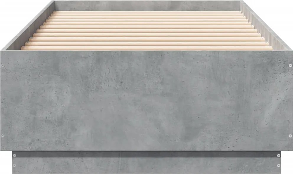 Rám postele s LED osvětlením betonově šedý 100x200 cm kompozit 3209628