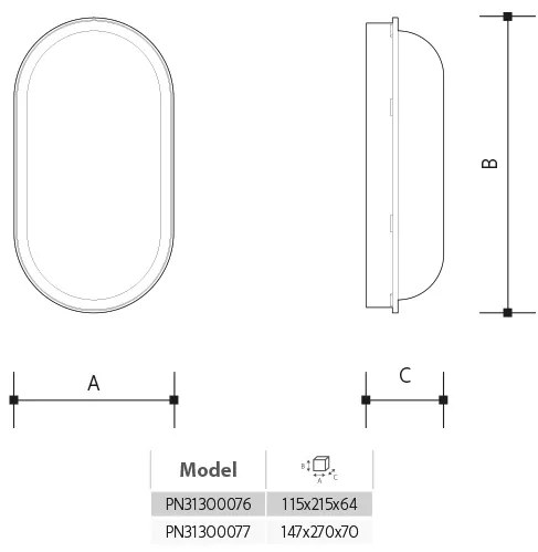 PANLUX OVAL MAXI přisazené stropní a nástěnné oválné svítidlo 20W - neutrální