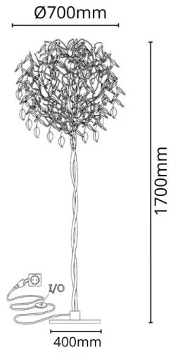 Křišťálová stojací lampa 5xG9/40W/230V zlatá