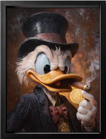 Zlatý magnát - obraz - Stylizovaná postava v luxusním retro stylu 52 - 50 x 70 cm - 649 Kč